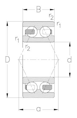 3203-B-2RS-TV NKE Double Row Angular Contact Bearing 17x40x17.5 ...