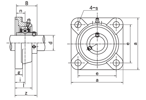 SS-UCF210 50mm Stainless Steel 4 Bolt Flange Bearing Unit ...