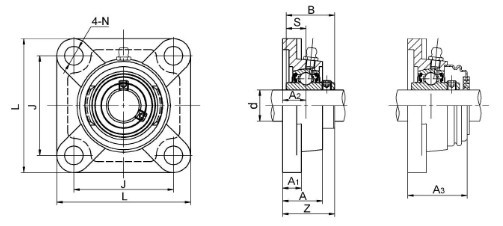 UCF204-12 3/4" 4 Bolt Flange Bearing Unit - LDK - WychBearings.co.uk