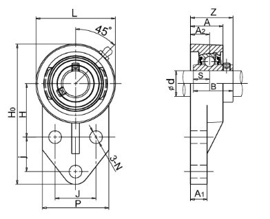 UCFB205-16 1" 3 Bolt Flange Bearing Unit - LDK - WychBearings.co.uk